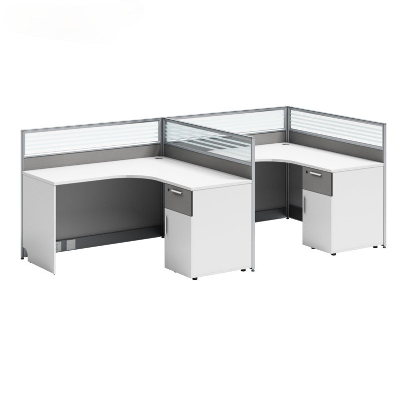 Desk office staff computer table and chair combination screen partitio ...